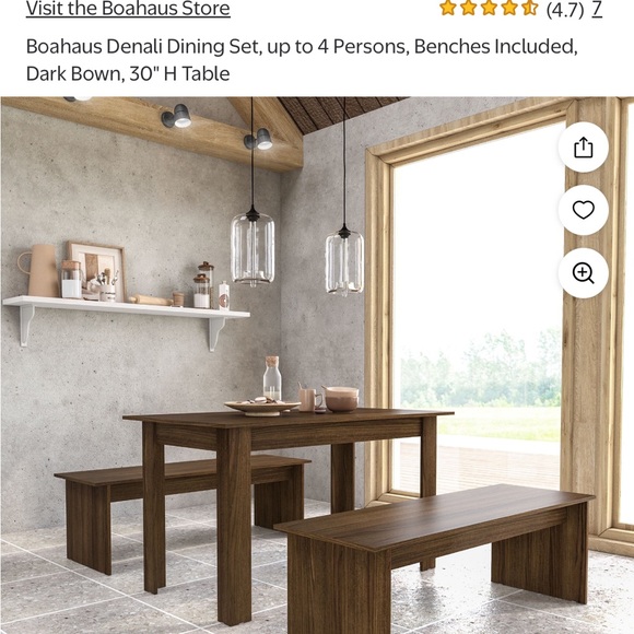 boahaus denali | Dining | Boahaus Denali Dark Brown Dining Set | Poshmark